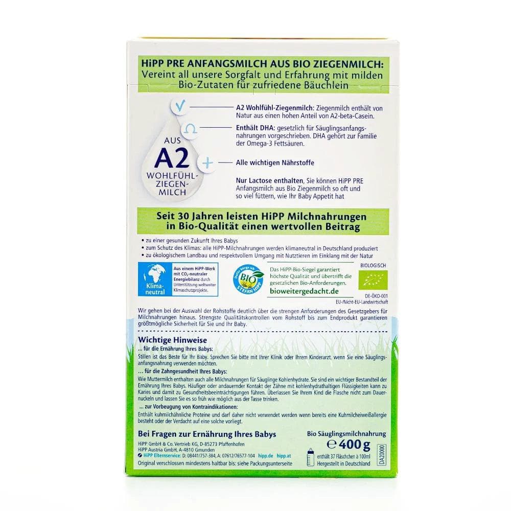 HiPP Goat Milk Formula Stage PRE - Gentle and Natural Nourishment for ...